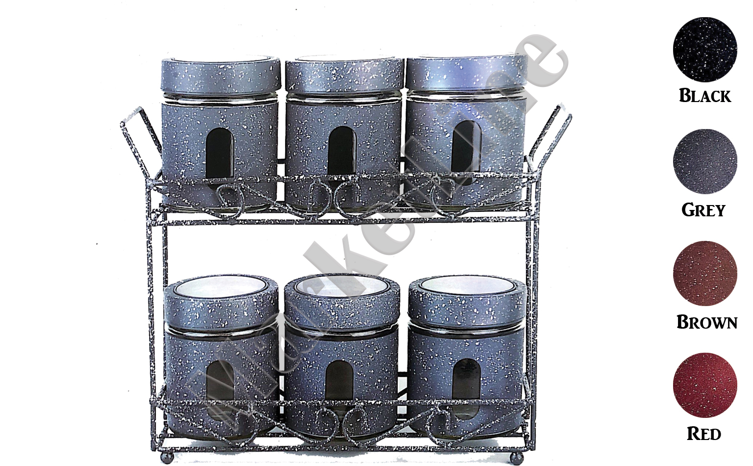 6PCS 350ML STORAGE JARS WITH STAND 350ML - Market Line