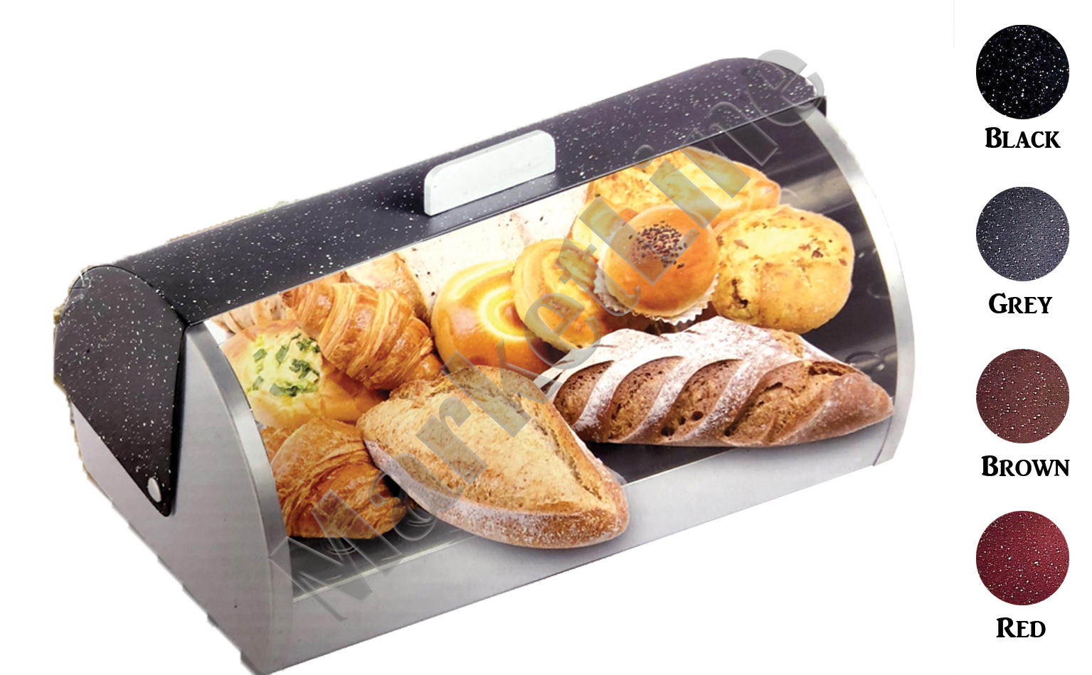 BREAD BOX MARBLE WITH FINISH LID 38*27*18CM - Market Line