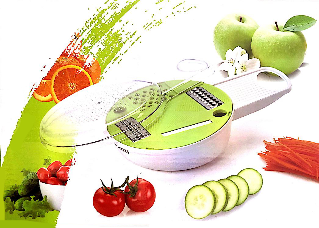 Manual Round Vegetable Slicer with Lid - Market Line